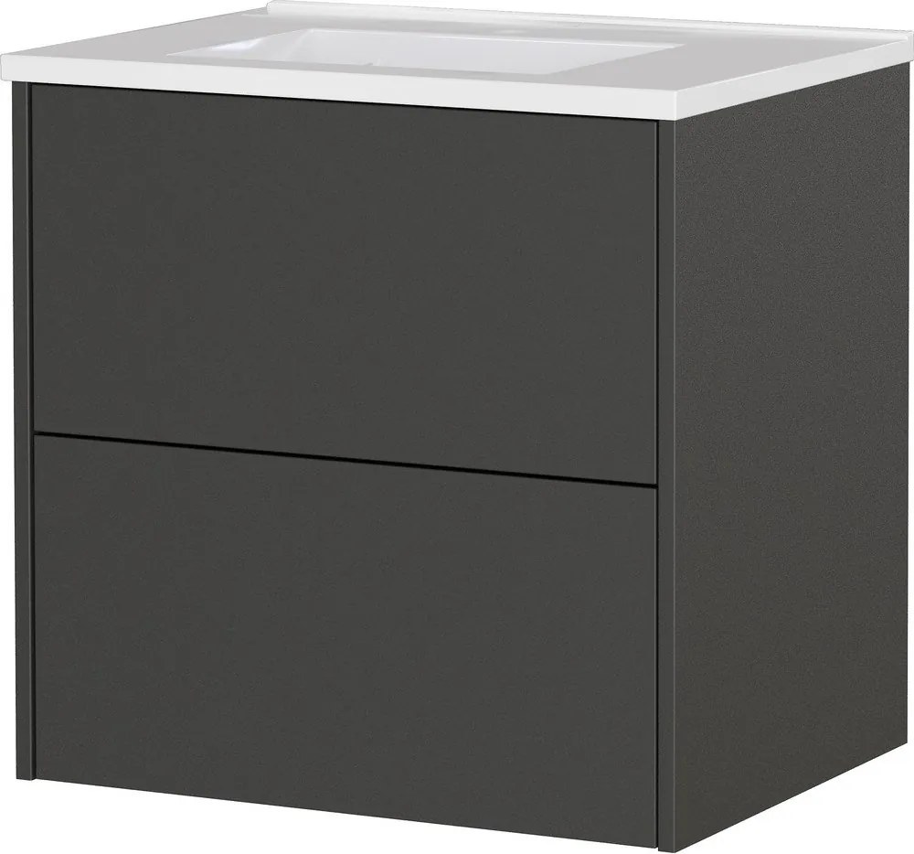 Antracitová matná závěsná skříňka pod umyvadlo 61x61 cm Bodera – Germania