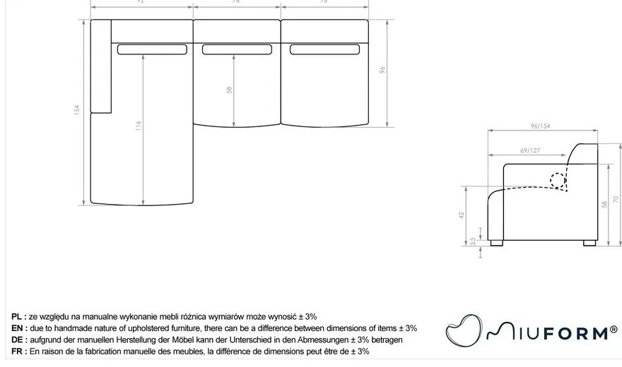 Béžová rohová pohovka (levý roh) Flex Felix – Miuform