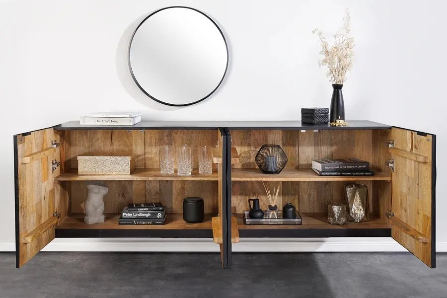 Designová závěsná komoda Shayla 177 cm černé mango
