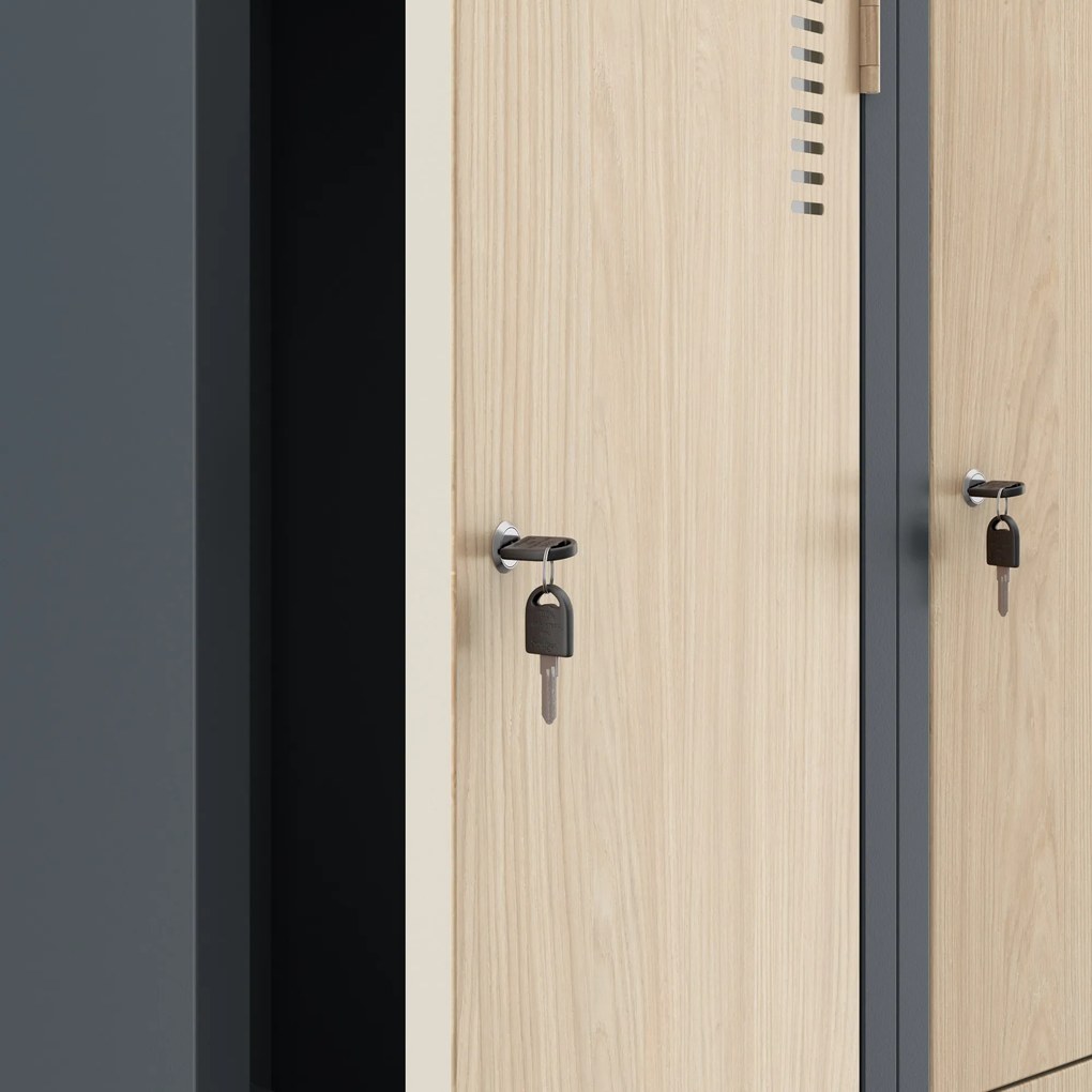 Šatní skříň typu L antracitová / dub sonoma: Eco Design JULIA, 800 x 1850 x 450 mm