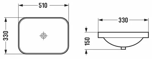 Mexen NINA UMYVADLO, 51x34 CM, BÍLÁ, 21665100