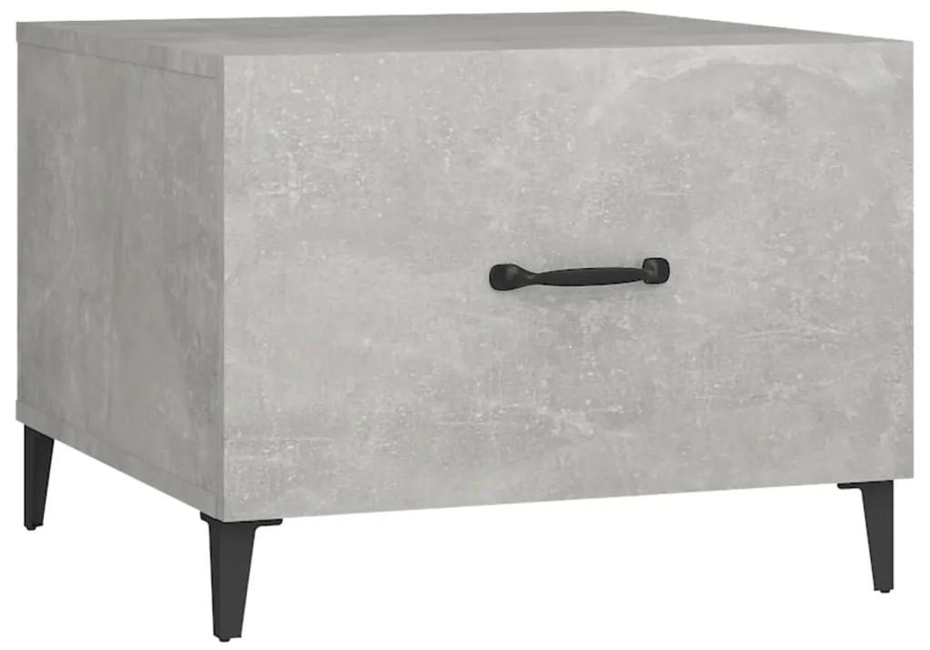 Konferenční stolek s kovovými nohami betonově šedý 50x50x40 cm - Default Title