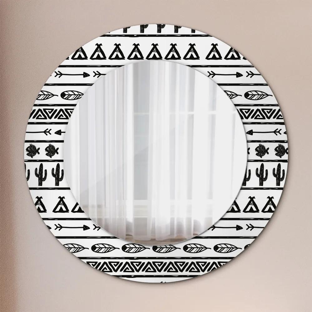 Kulaté dekorativní zrcadlo Boho minimalista fi 50 cm