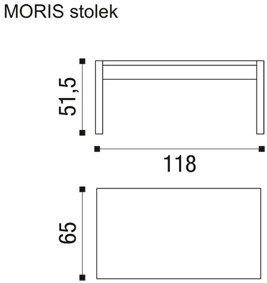 Konferenční stolek MORIS obdélník 118x65 cm, se zásuvkou, masiv buk, český výrobek