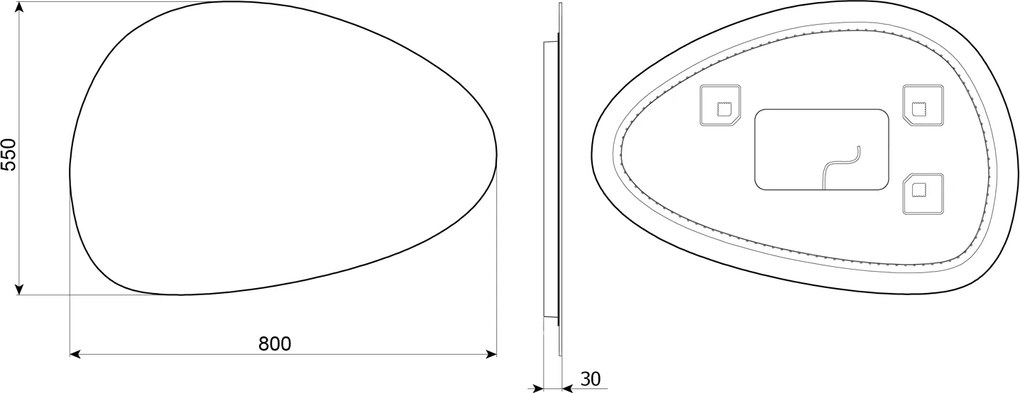 Sapho Sapho, STEN LED podsvícené zrcadlo 80x55cm, NA280