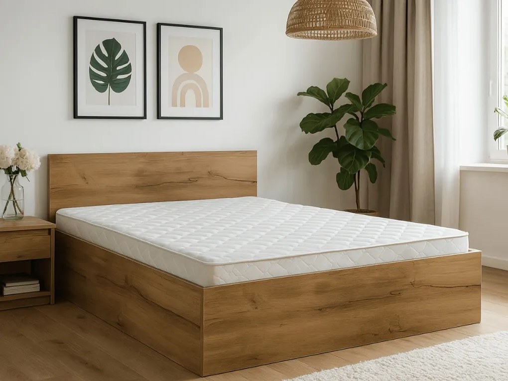 Postel SOFIA 140 x 200 cm, dub artisan Matrace: Matrace Coco Maxi 20 cm, Rošt: S laťkovým roštem