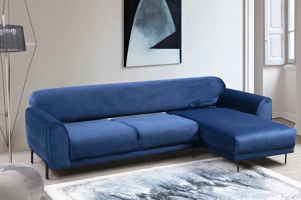 Designová sedačka Haylia 287 cm modrá - pravá