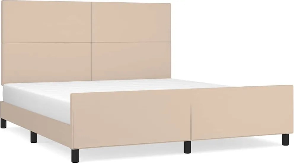 Rám postele s čelem cappuccino 180x200 cm umělá kůže 3125468