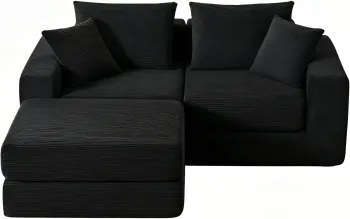 Aosom Bezkostrové sofa s protiskluzovou základnou, s širokými područkami, pohodlnými opěradly a vysoce elastickým polstrováním, rozměry 259,5 D x 96 …