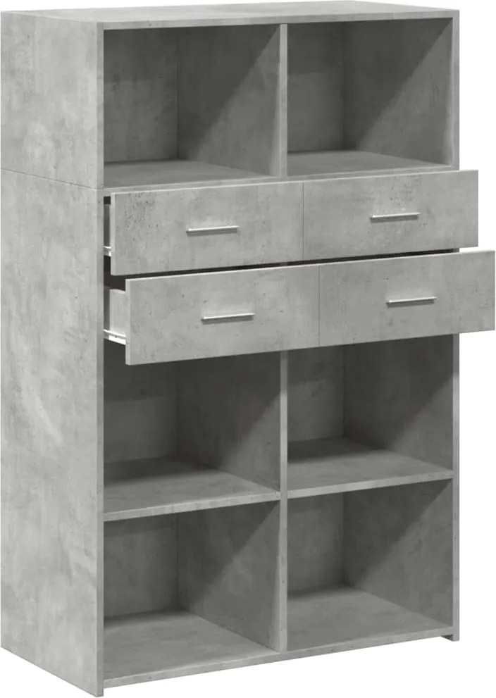 Skříň highboard betonově šedá 80x42,5x124 cm kompozitní dřevo 3281388