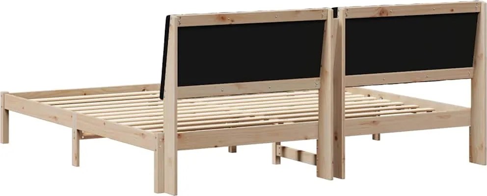 Rám postele s čelo Hnědá 200 x 200 cm Masivní borové dřevo 3394400