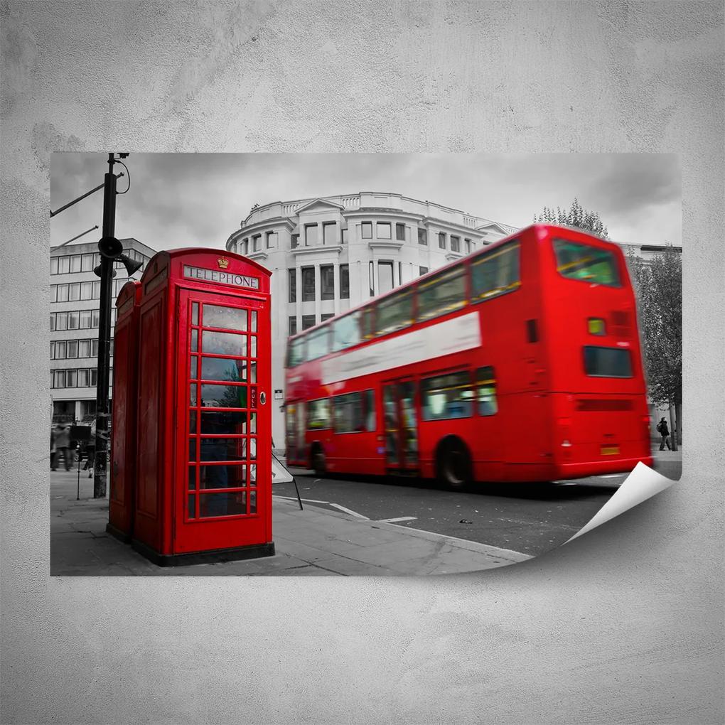 Plakát - Červený autobus 2 (60x40 cm) - PopyDesign