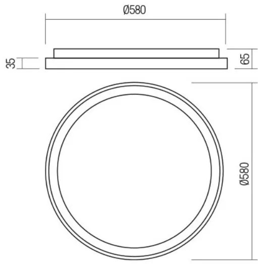 Redo group Redo Iconic, stropní svítidlo LED 50W 3000/4000K, matná zlatá, tříkrokové stmívání, průměr 58cm