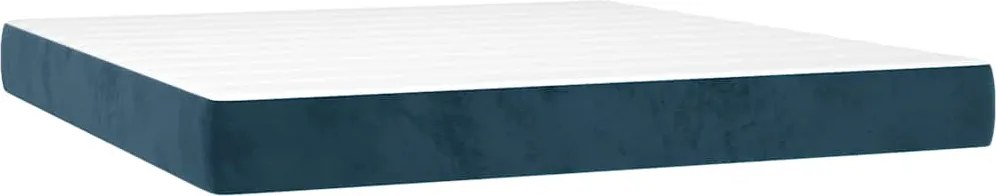Box spring postel s matrací a LED tmavě modrá 160x200 cm samet 3136195
