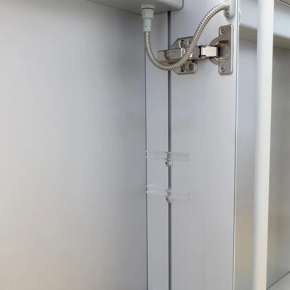 Mereo, Mereo Koupelnová galerka 60 cm, zrcadlová skříňka, stříbrná, MER-CN190