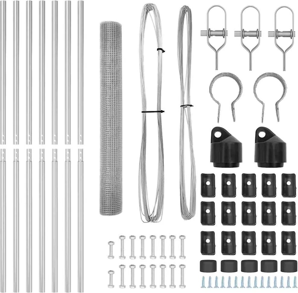 Zemní upevnění svařované drátěné ploty 10 x 1,2 m Stříbrná 3351577