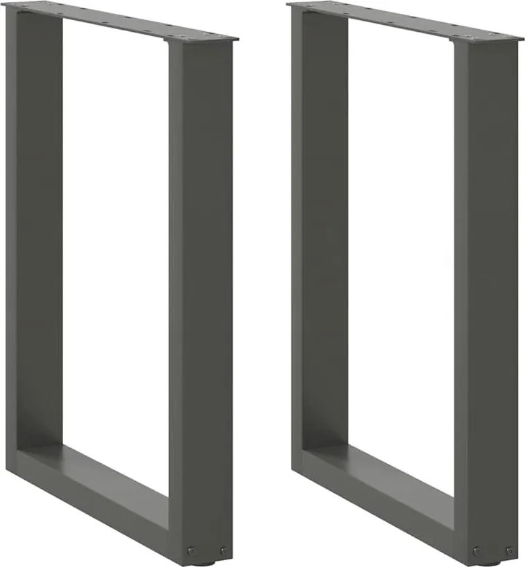 vidaXL Nohy k jídelnímu stolu ve tvaru U, 2 ks, ocel, 70 x (72-73) cm, ocel [4013185] Barva: antracitová