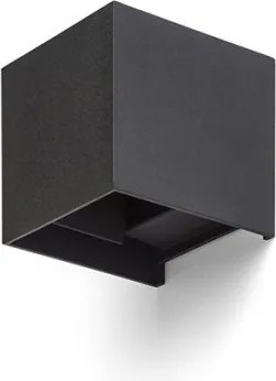 RED R13739 Svítidlo nástěnné TITO SQ DIMM černé 230V LED 2x3W IP65 3000K - RED - DESIGN RENDL