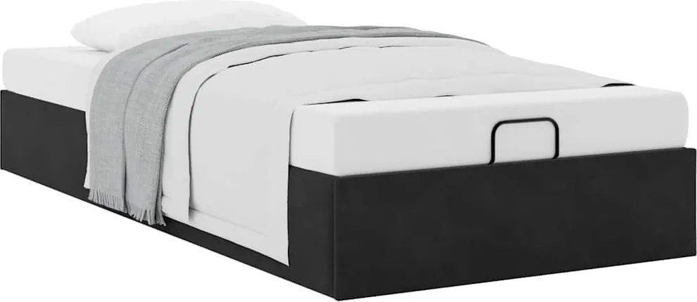 Osmanský rám postele bez matrace černá 80x200 cm samet 3310927