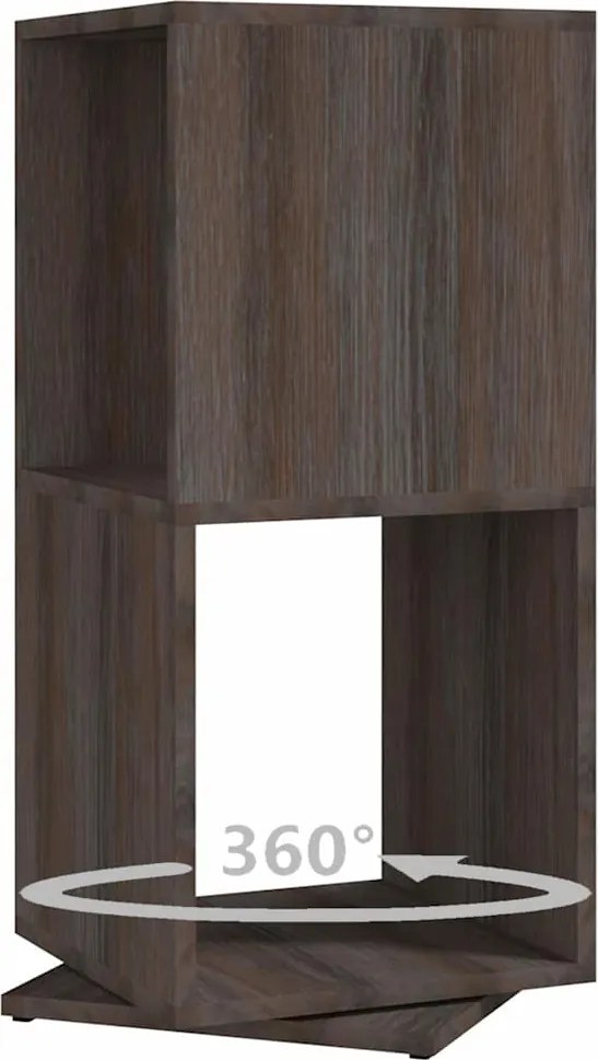 Otočná skříňka šedá a dub sonoma 34,5 x 34,5 x 75,5 cm kompozit 339561