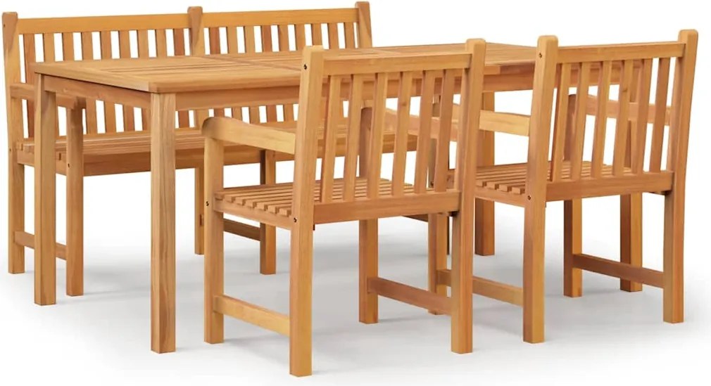 4dílný zahradní jídelní set masivní teakové dřevo 3157169