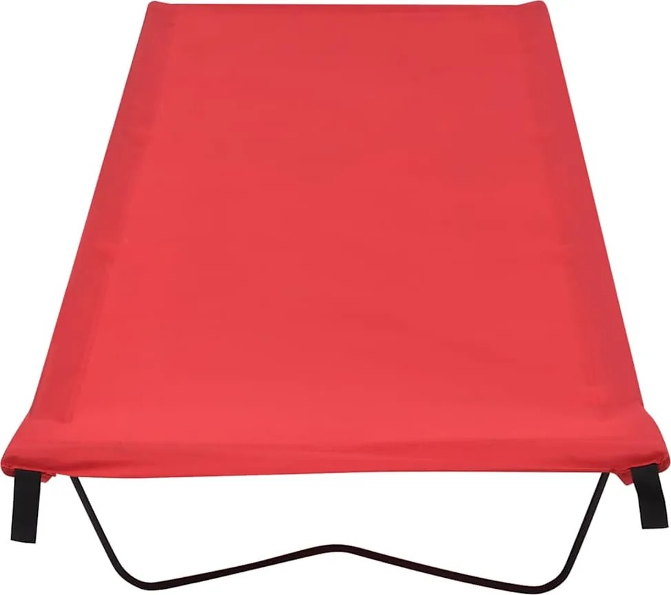 Kempingová postel 180 x 60 x 19 cm oxfordská látka ocel červená 312480