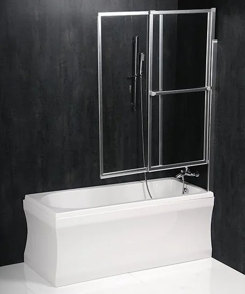 Polysan Polysan, OLBIA pneumatická vanová zástěna 1230mm, stříbrný rám, čiré sklo, 30317