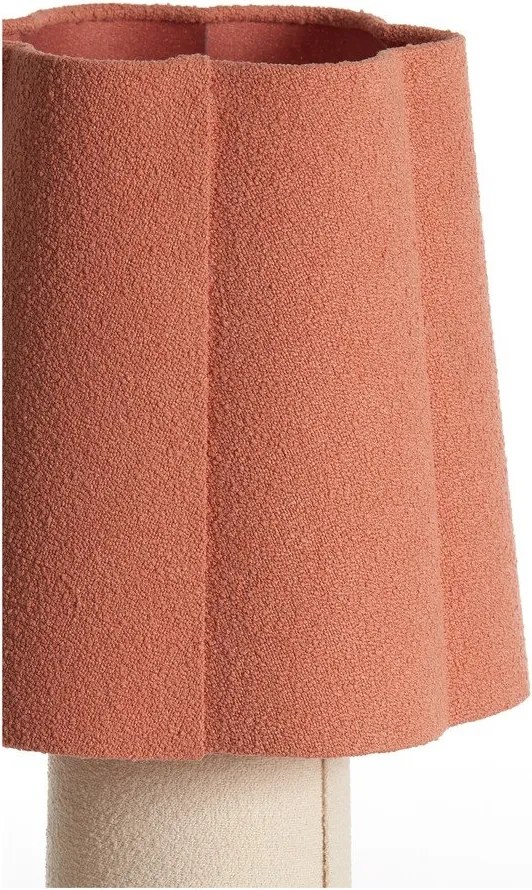 Stolní lampa v lososové barvě/krémová s textilním stínidlem (výška 50 cm) Musaby – Light & Living