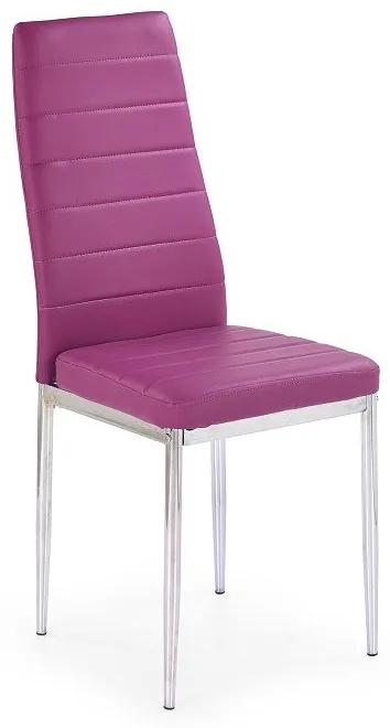 Jídelní židle Kiva 4 - fialová, chromovaná ocel + ekokůže, fialová