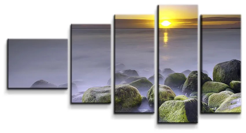 Sablio Obraz - 5-dílný Kameny v jezeře - 100x60 cm