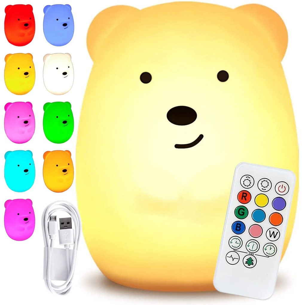 Dětská stolní LED lampa Bear bílá