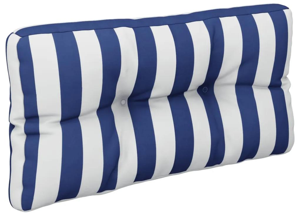 Poduška na palety modré a bílé pruhy 80 x 40 x 12 cm textil - Default Title