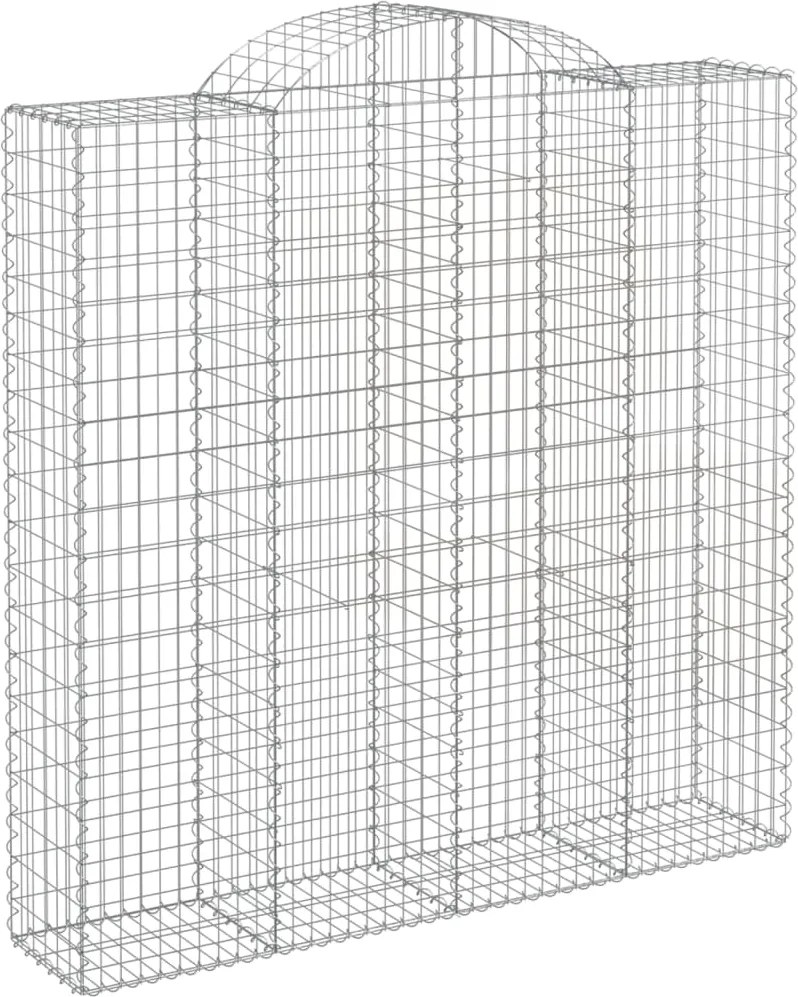Klenuté gabionové koše 2 ks 200x50x200/220cm pozinkované železo 3146425