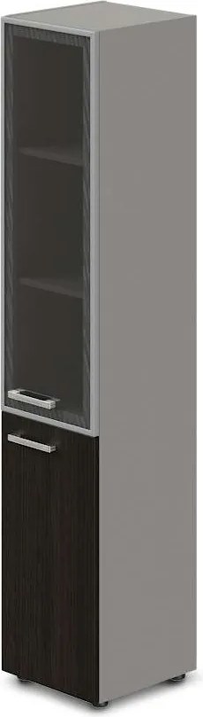 Vysoká úzká skříň TopOffice, pravá, 39,9 x 40,4 x 196,5 cm, dvířka wenge