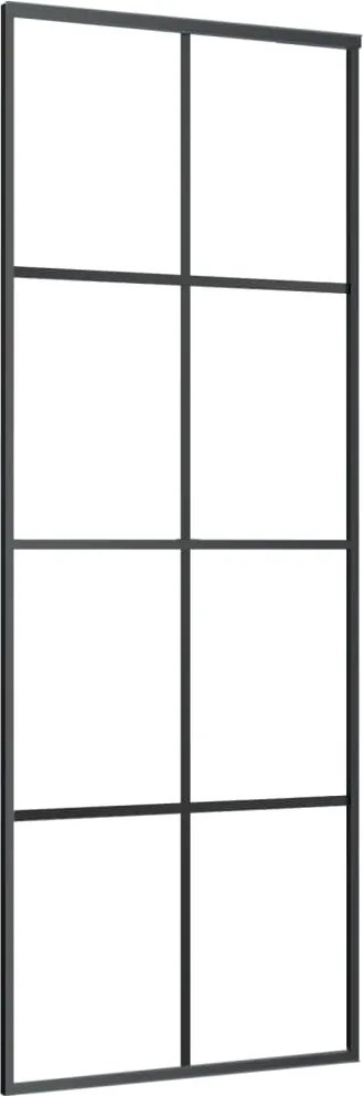Posuvné dveře s kováním 76x205 cm ESG sklo a hliník 3152140