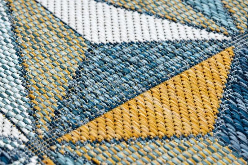 Dywany Łuszczów Kusový koberec Cooper Sisal Mosaic 22222 ecru/navy – na ven i na doma - 160x220 cm
