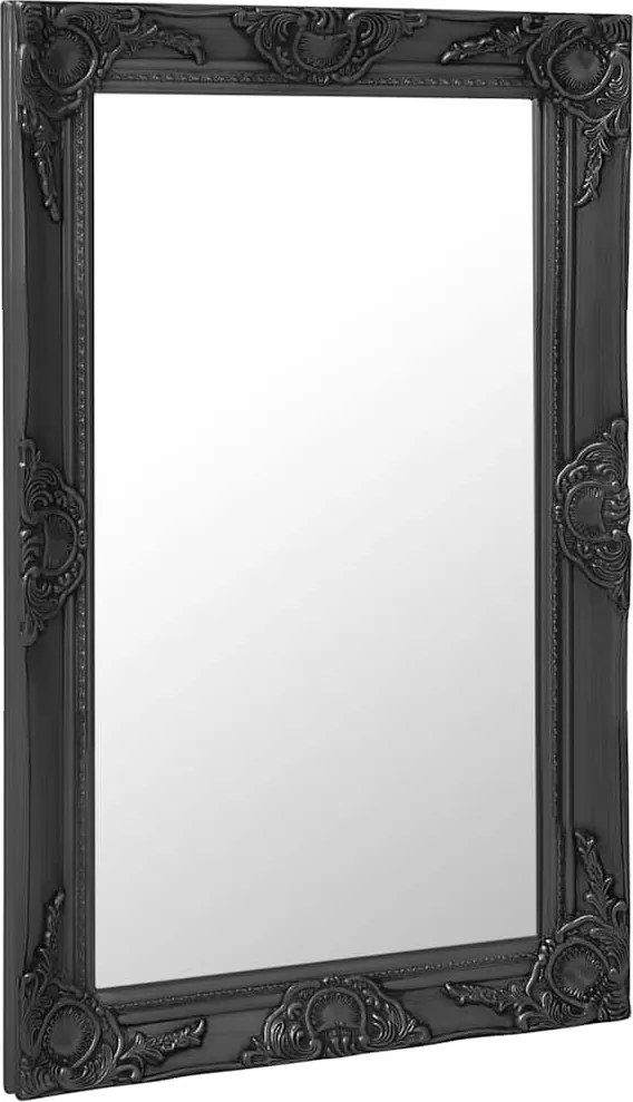 Nástěnné zrcadlo barokní styl 50 x 80 cm černé 320323