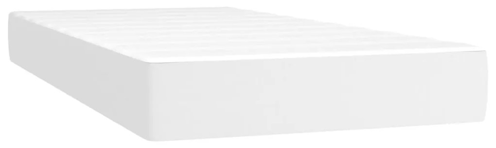 Taštičková matrace bílá 90 x 200 x 20 cm umělá kůže,  347723
