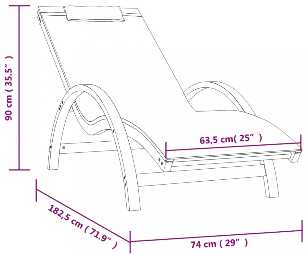 Zahradní lehátko s poduškou Dekorhome
