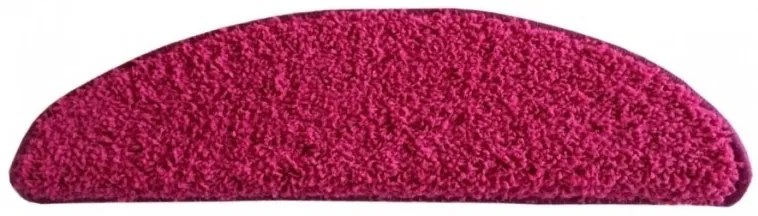 Vopi koberce Nášlapy na schody růžové Color Shaggy půlkruh - 24x65 půlkruh (rozměr včetně ohybu)