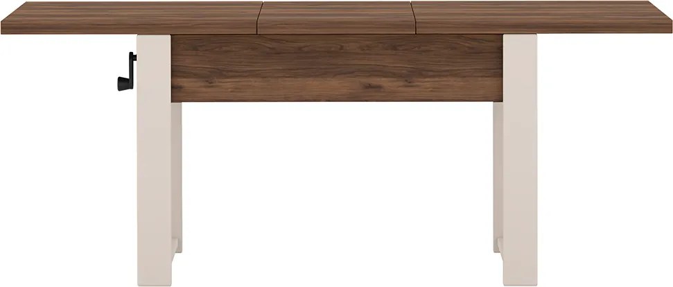 Rozkládací polohovací konferenční stolek HOGO 3v1 | 120-157x62,5-74,5x67 cm | síla horní desky 32 mm | ořech/nohy kašmír