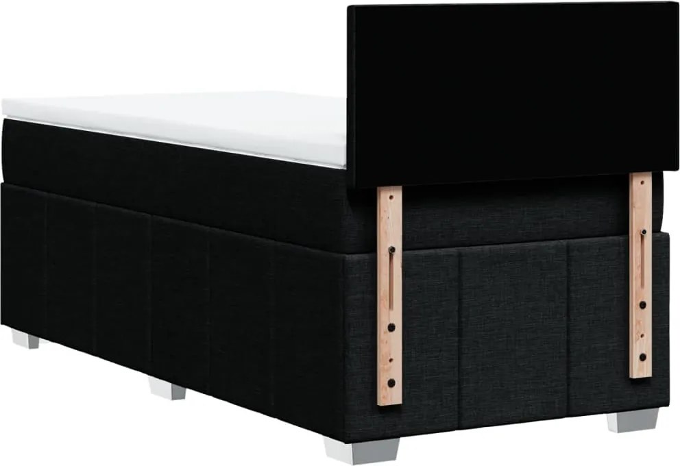 Box spring postel s matrací černá 90x200 cm textil 3286946