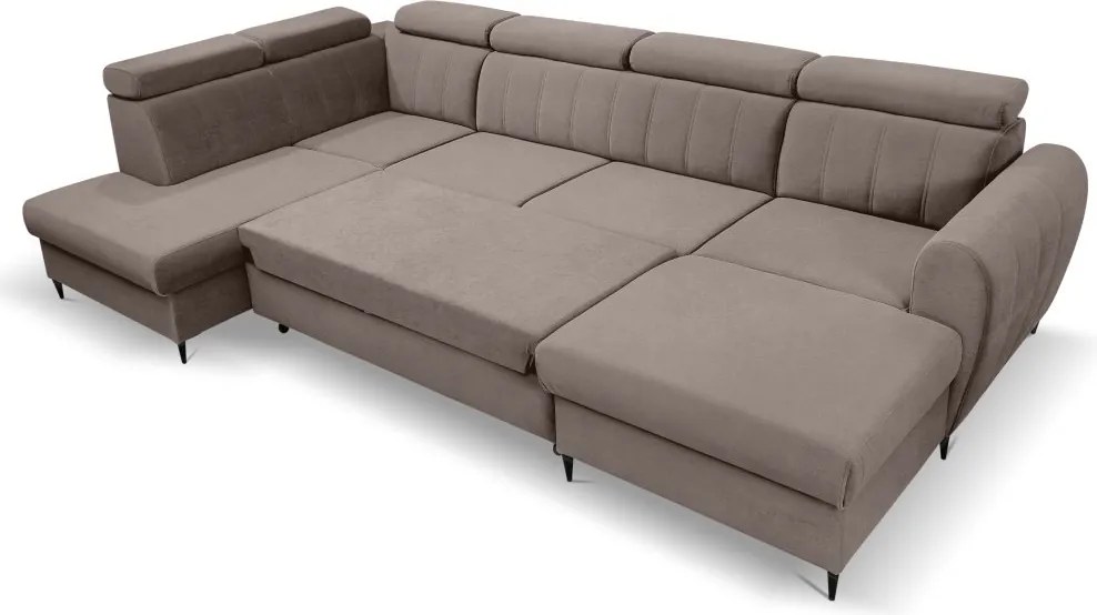 Rozkládací rohová sedačka FOREWER U levý roh tmavě modrá