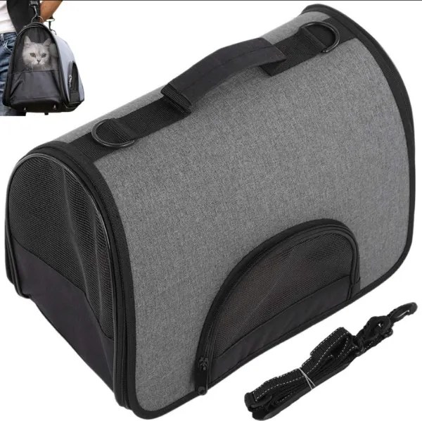 Přepravní taška pro kočky 41 cm - šedá