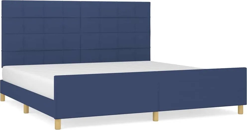 Rám postele bez matrace modrý 200 x 200 cm textil 3125087