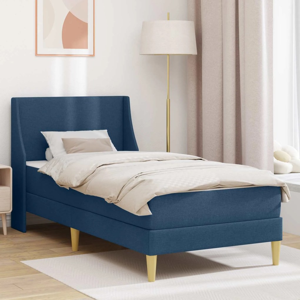 Rám postele s matrací s čelo Modrá 80x 200 cm Polyester 3414708