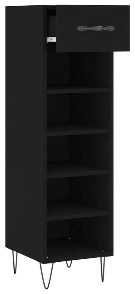 Botník černý 30 x 35 x 105 cm kompozitní dřevo