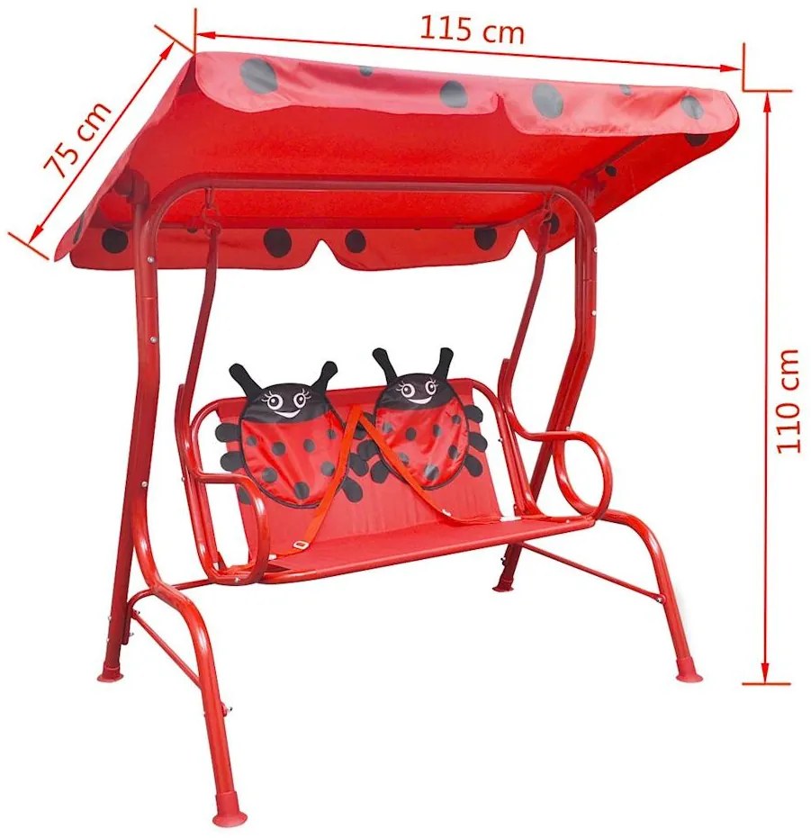 vidaXL Marketos Dětská zahradní houpačka červená