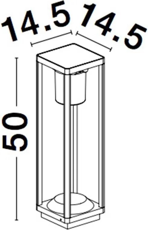 NV 9120622 Venkovní sloupkové svítidlo LOVETO antracitový hliník a akrylový difuzor LED 1.5W 3000K 3.7V 125st. IP65 solární / vypínač na těle / pohybový senzor - NOVA LUCE