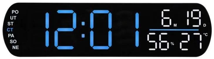JVD Digitální moderní budík do el. sítě JVD SB5512.3 s modrými LED číslicemi 